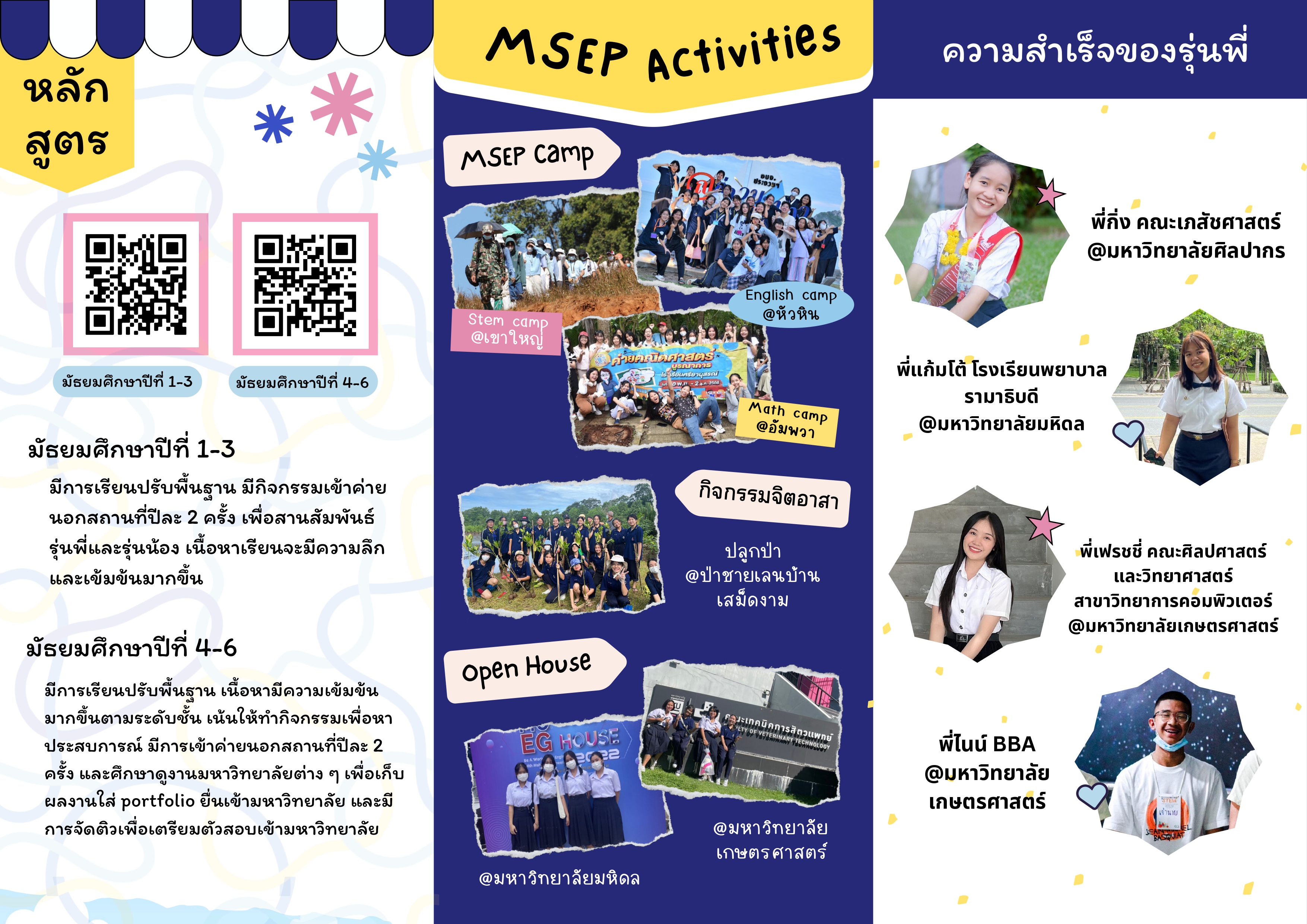 แนะนำหลักสูตรแผนการเรียน - ระบบรับสมัครนักเรียน ปีการศึกษา 2569